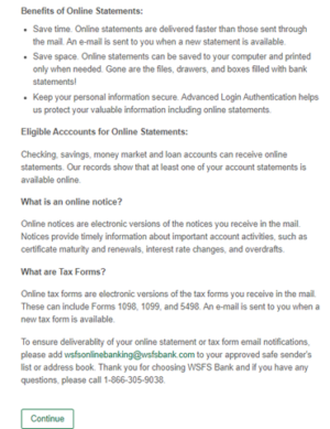Paperless Statements - WSFS Bank